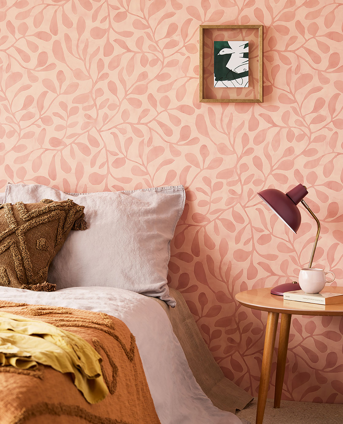 EJ318032 - Fiona Pink Leafy Vines Wallpaper - by Eijffinger