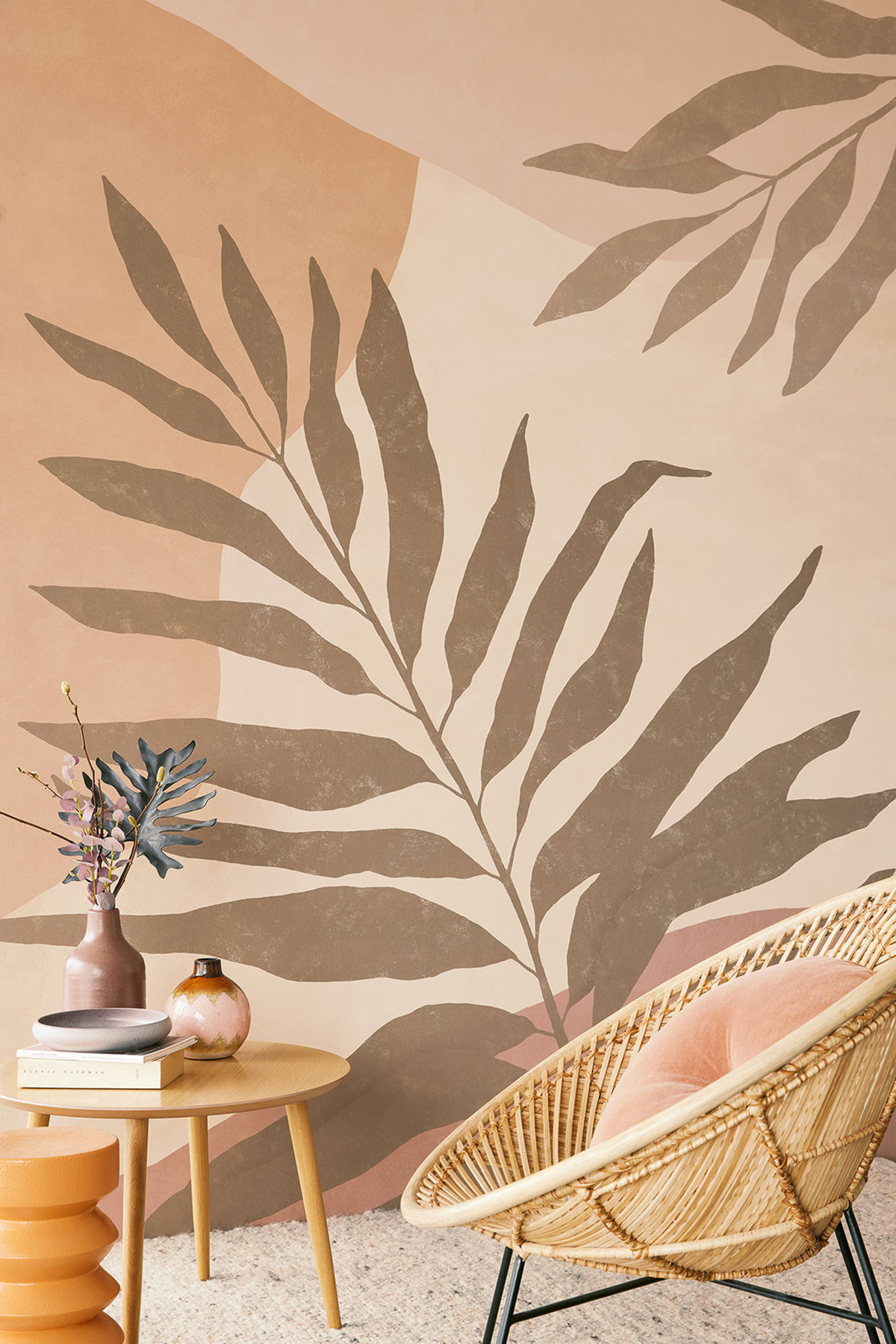 EJ318072 - Terracotta Tropical Color Block Wall Mural - by Eijffinger