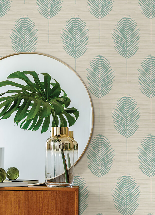 2988-70202 - Bali Aqua Fern Wallpaper - by A-Street Prints