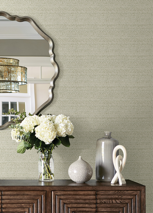 4072-70057 - Balantine Sage Weave Wallpaper - by Chesapeake