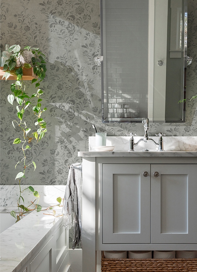 4072-70008 - Isidore Grey Scroll Wallpaper - by Chesapeake