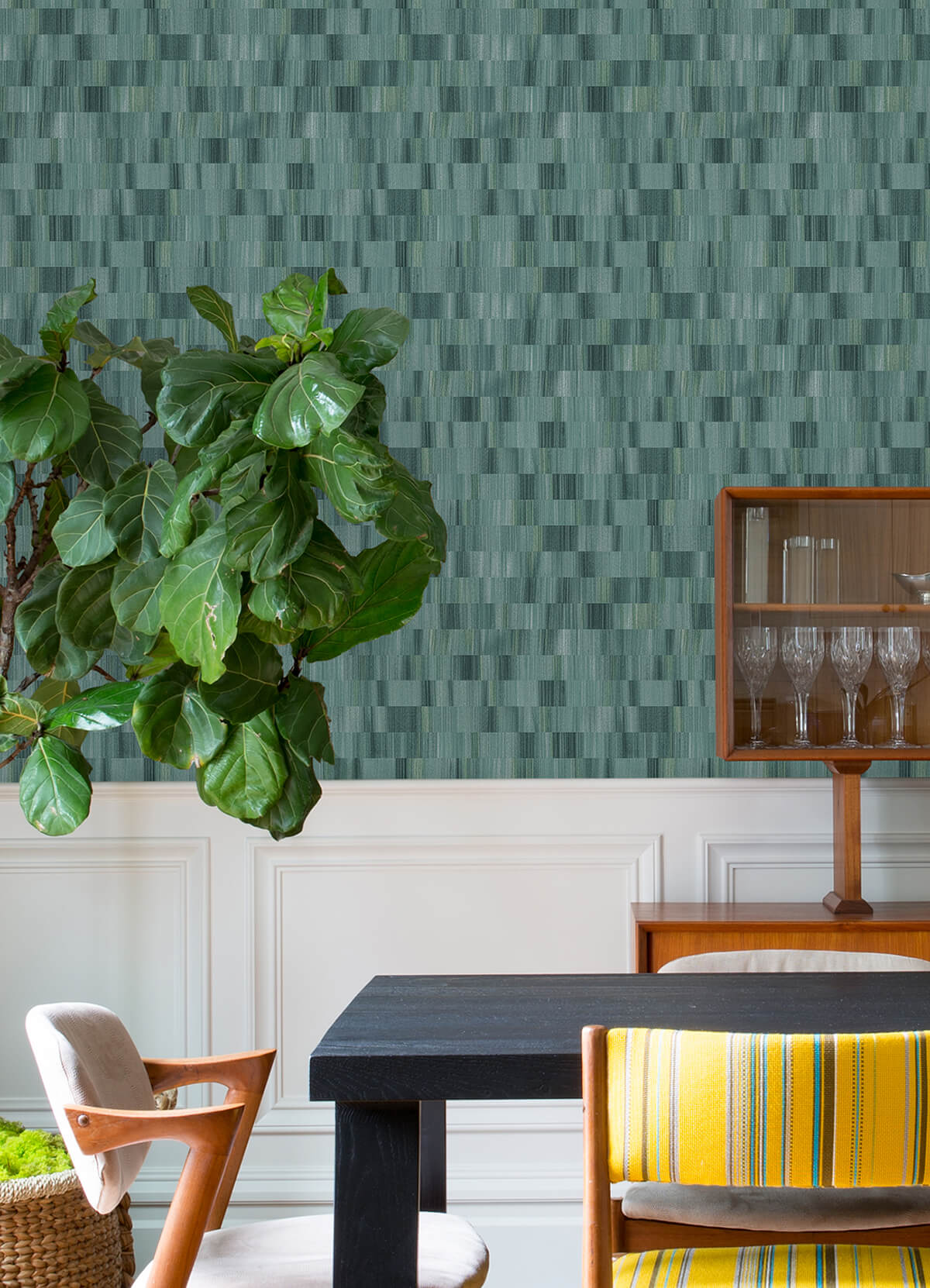 York Wallcoverings. AST4677 - Flicker Teal Horizontal Textured Stripe ...