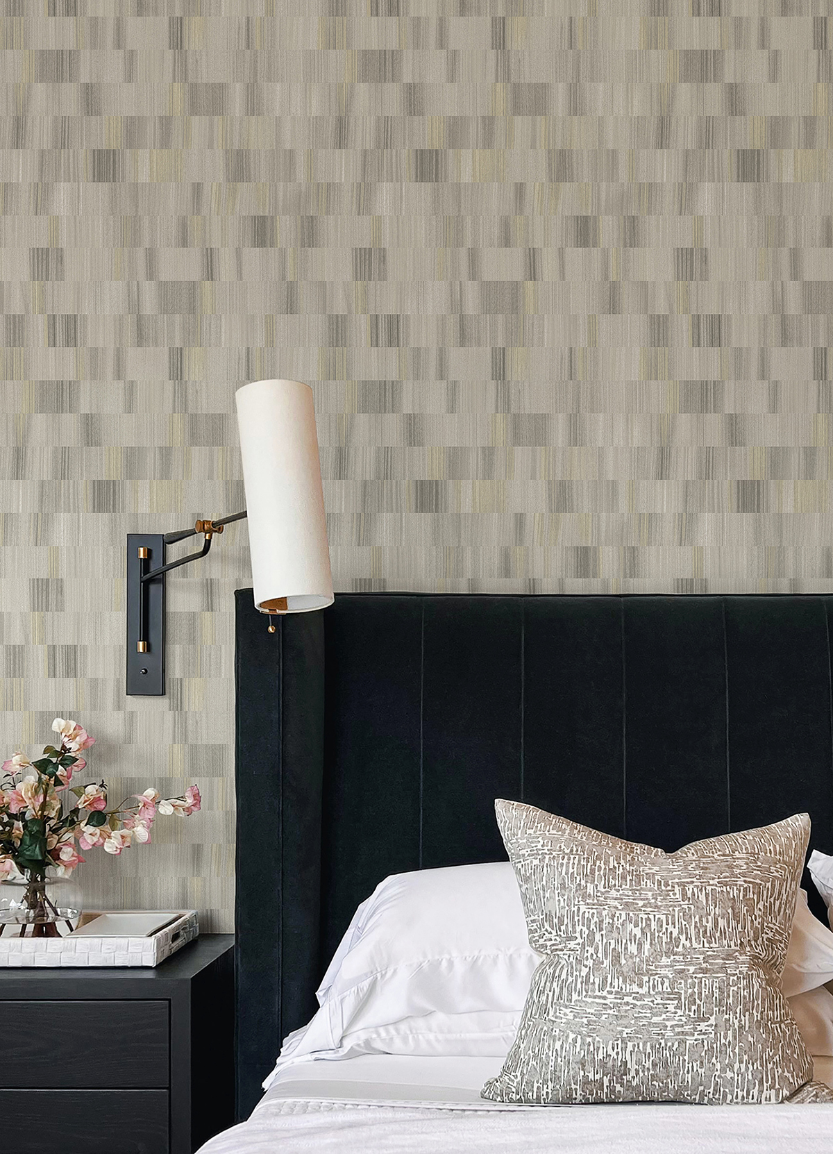 York Wallcoverings. AST4679 - Flicker Light Grey Horizontal Textured ...