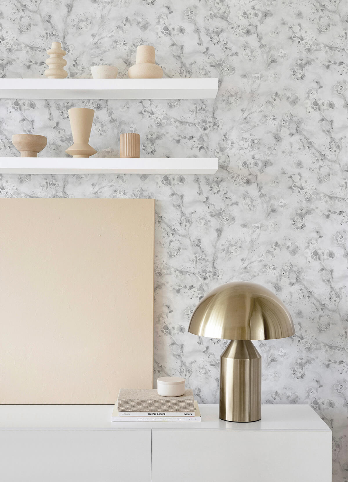 ATS4737 - Grey Hana Flower Peel and Stick Wallpaper - by Ashley Stark ...