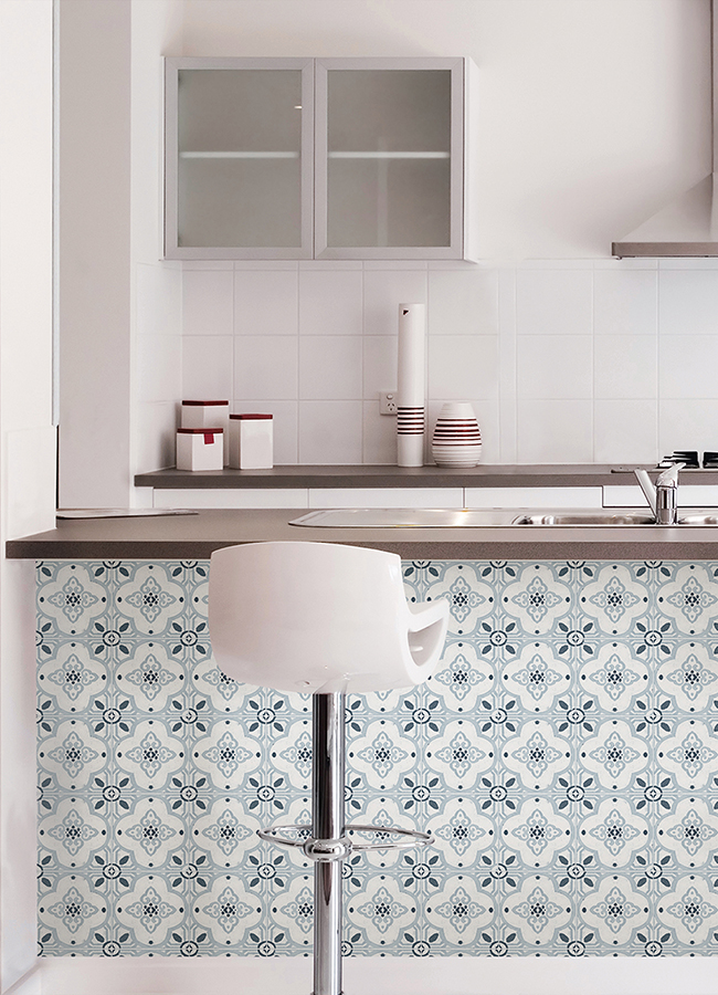 WPBS4641 - Clover Blue Embossed Peel and Stick Backsplash Tiles - by ...