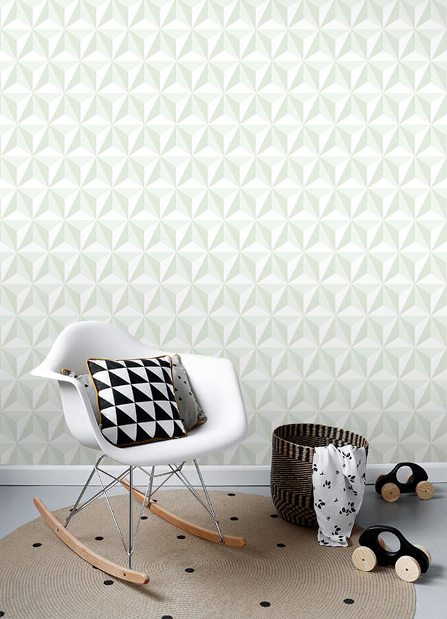 4060-138913 - Adella Sage Geometric Wallpaper - by Chesapeake
