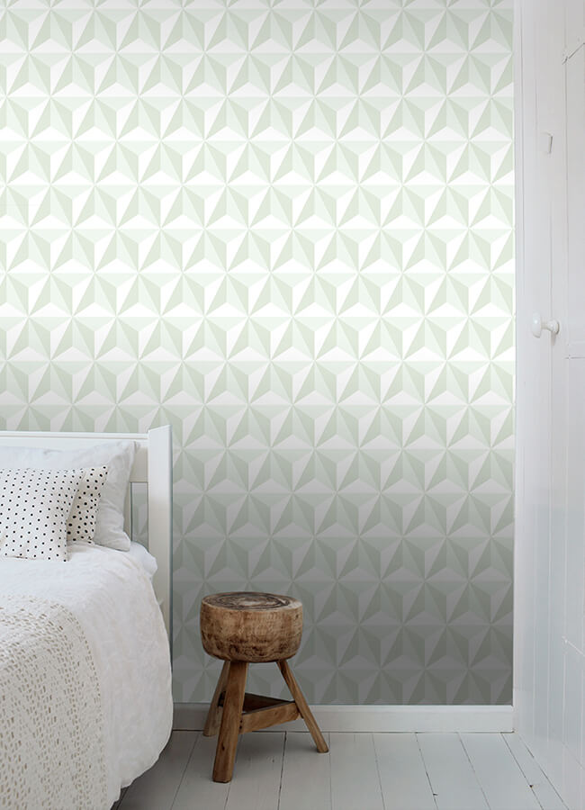 4060-138913 - Adella Sage Geometric Wallpaper - by Chesapeake