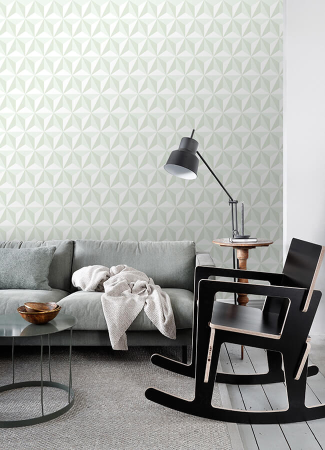 4060-138913 - Adella Sage Geometric Wallpaper - by Chesapeake