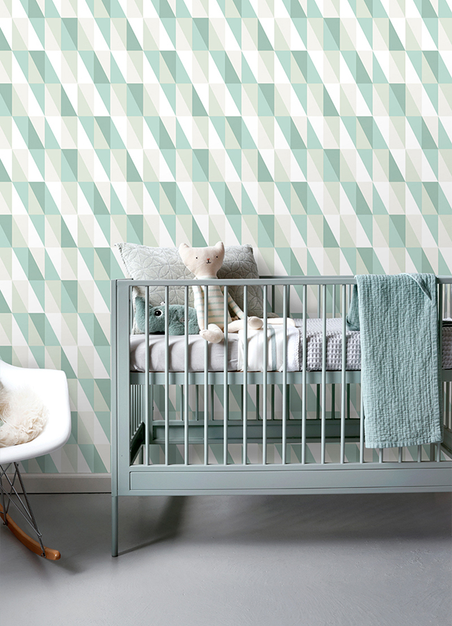 4060-138920 - Inez Teal Geometric Wallpaper - by Chesapeake