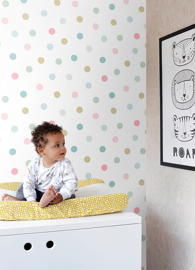 4060-139041 - Jubilee Multicolor Dots Wallpaper - by Chesapeake