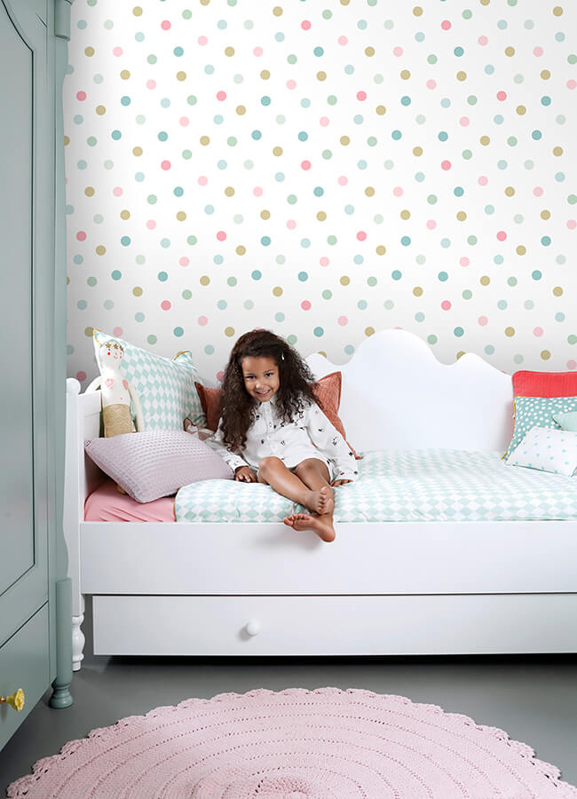 4060-139041 - Jubilee Multicolor Dots Wallpaper - by Chesapeake