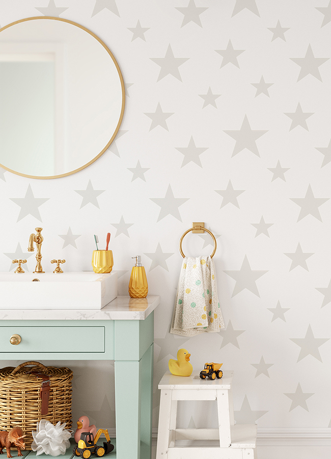 4060-347696 - Amira Cream Stars Wallpaper - by Chesapeake