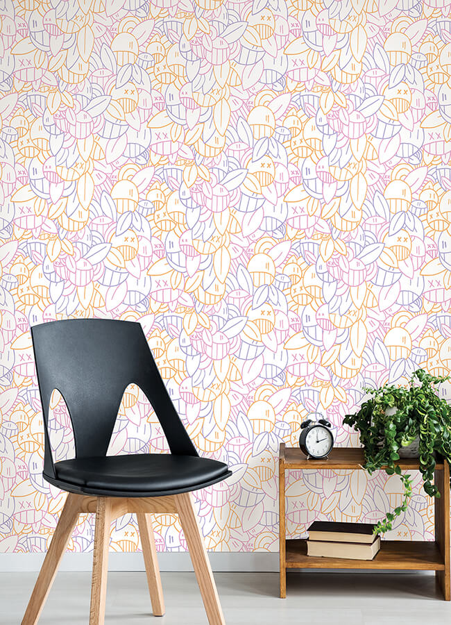 AAS4883 - Multi Warm Floral Sequence Peel and Stick Wallpaper - by ...