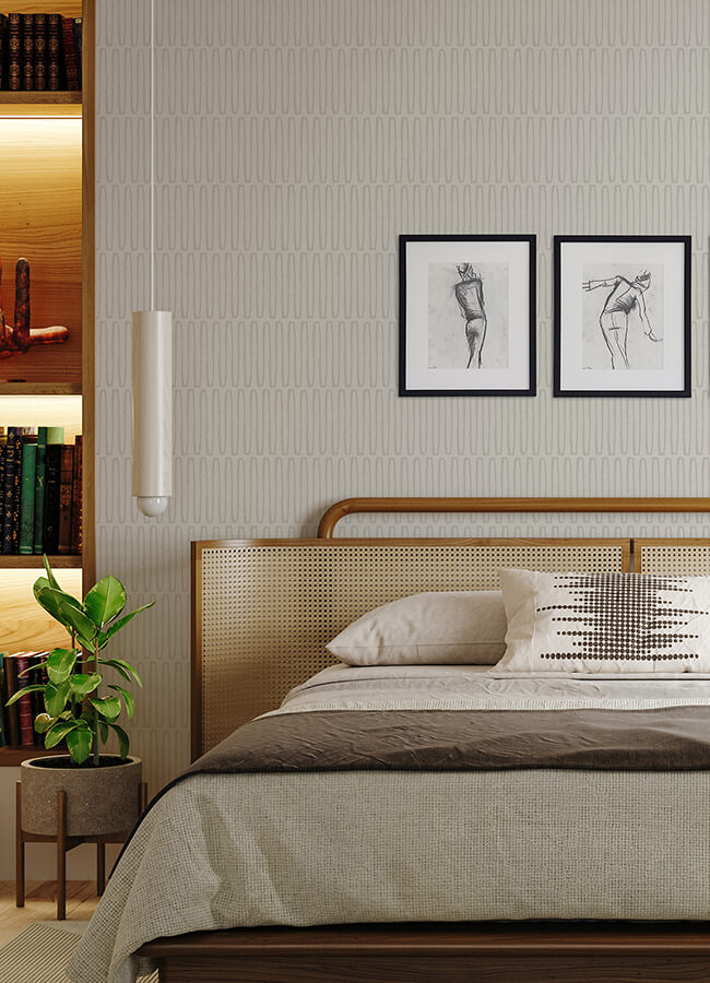 4066-26504 - Lars Light Grey Retro Wave Wallpaper - by A-Street Prints