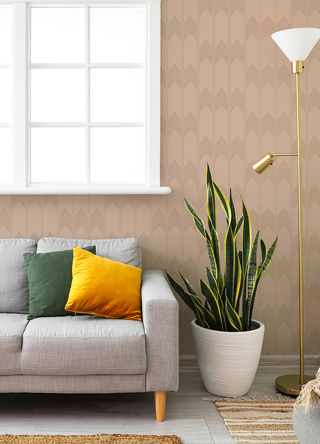 4066-26528 - Nyle Blush Chevron Stripes Wallpaper - by A-Street Prints