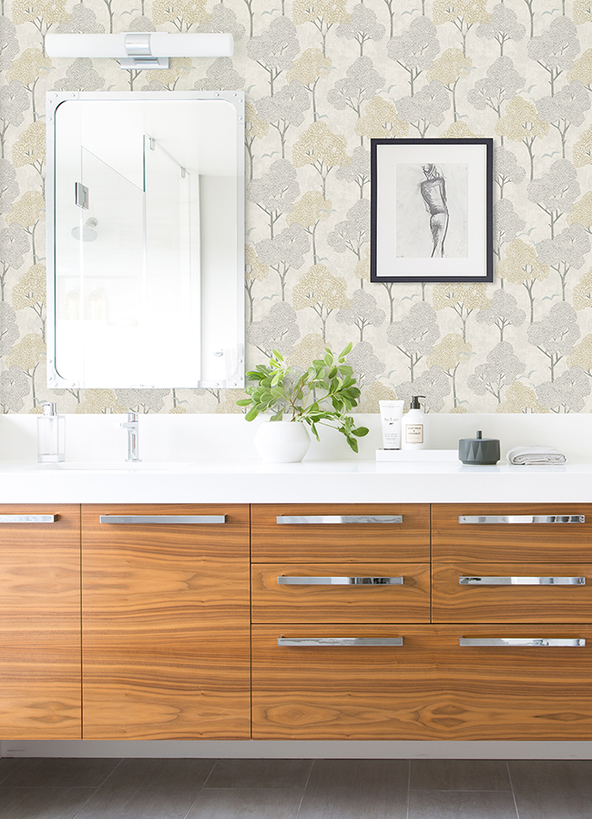 4066-26543 - Lykke Neutral Textured Tree Wallpaper - by A-Street Prints
