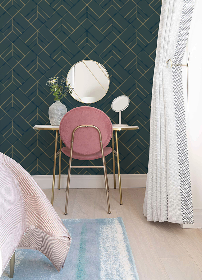 4066-26546 - Sander Slate Geometric Wallpaper - by A-Street Prints