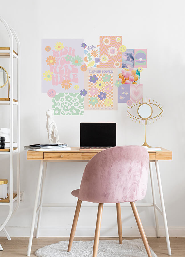 DWPK4925 - Flower Power Collage Wall Art Kit - by WallPops