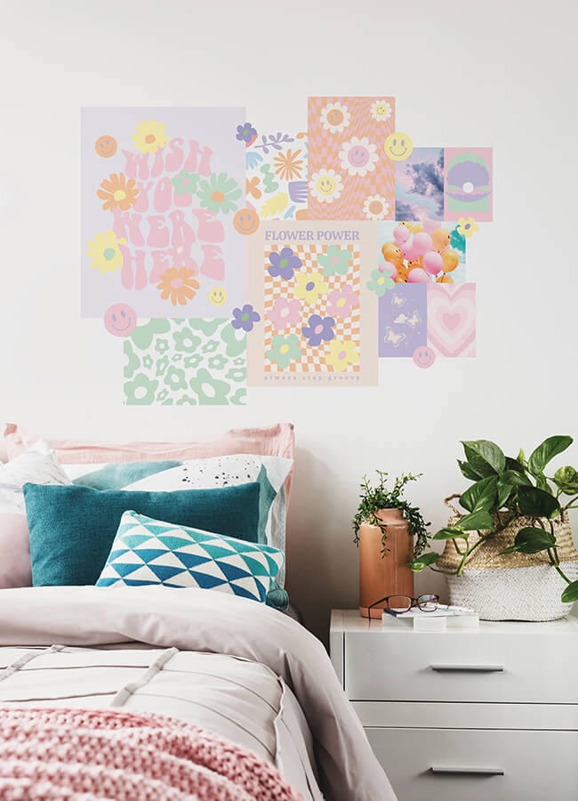 DWPK4925 - Flower Power Collage Wall Art Kit - by WallPops