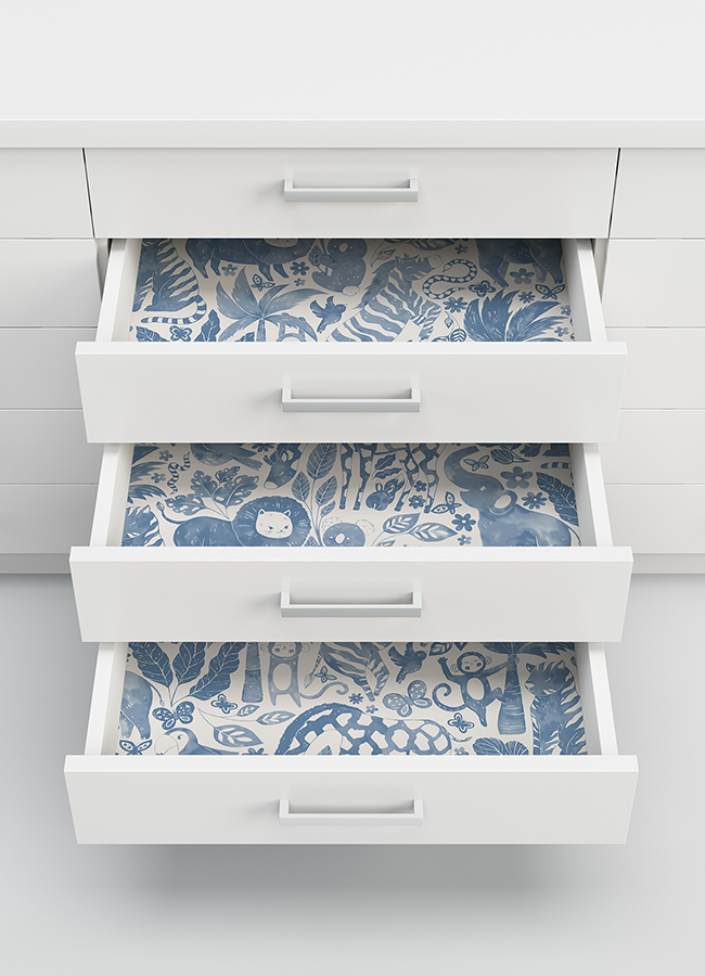 NUS4850 - Sweet Safari Blue Peel and Stick Wallpaper - by NuWallpaper