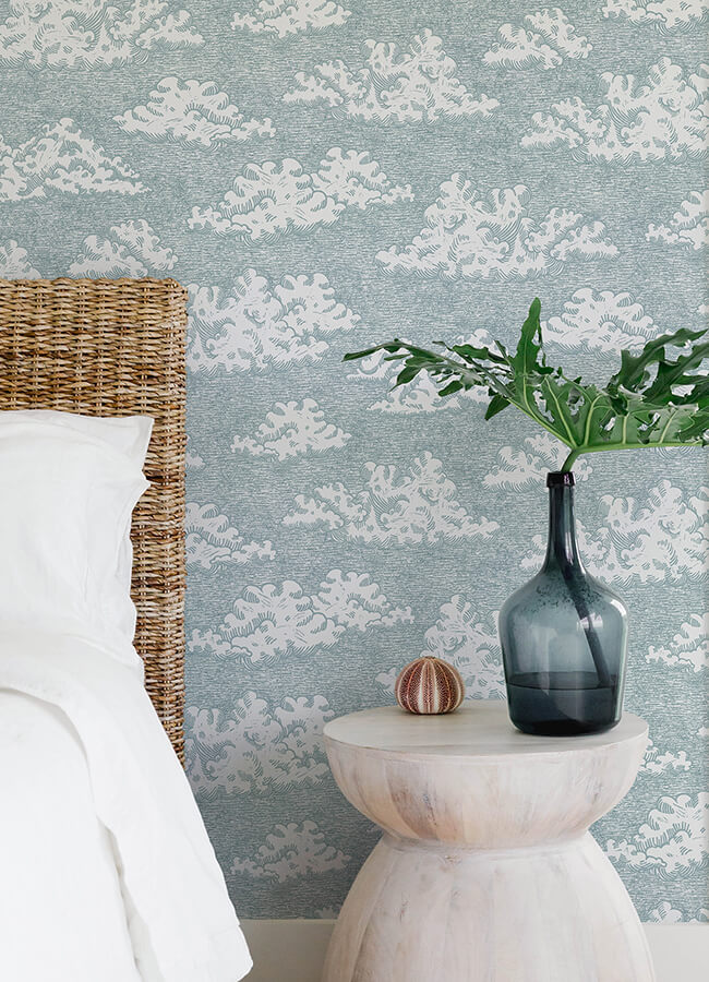NUS4538 - Block Print Sky Day Dream Novelty Peel and Stick Wallpaper ...