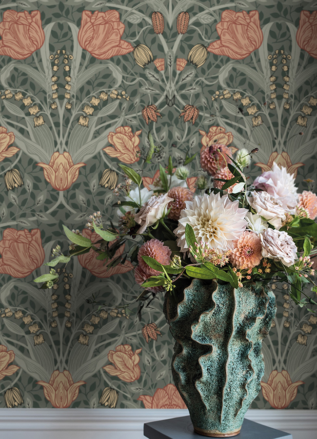 York Wallcoverings. 4080-33010 - Fillippa Sage Tulip Wallpaper - by A ...