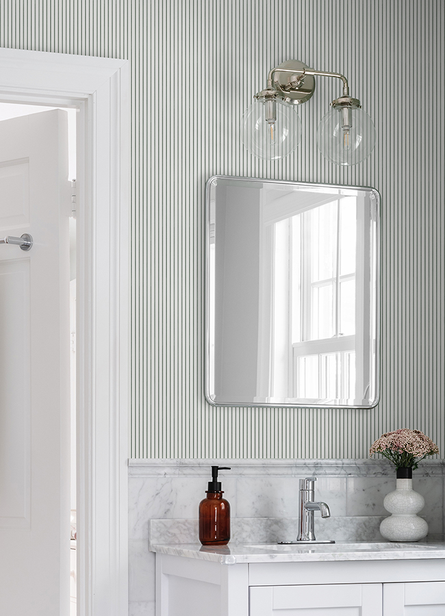 York Wallcoverings. AST4972 - Oliver Green Simple Stripe Wallpaper - by ...