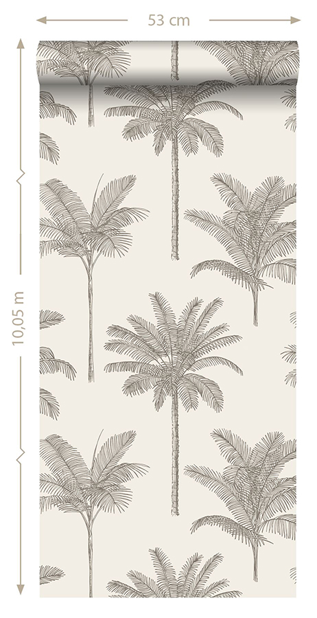 DD139163 - Taj Beige Palm Trees Wallpaper - by ESTA Home