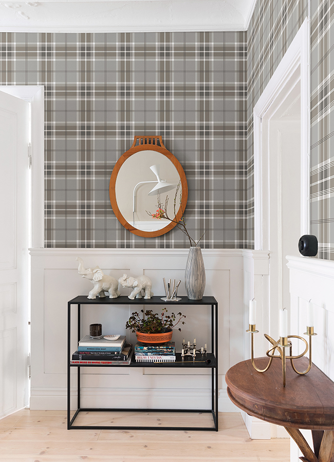2980-92121 - Sala Neutral Plaid Wallpaper - by Advantage