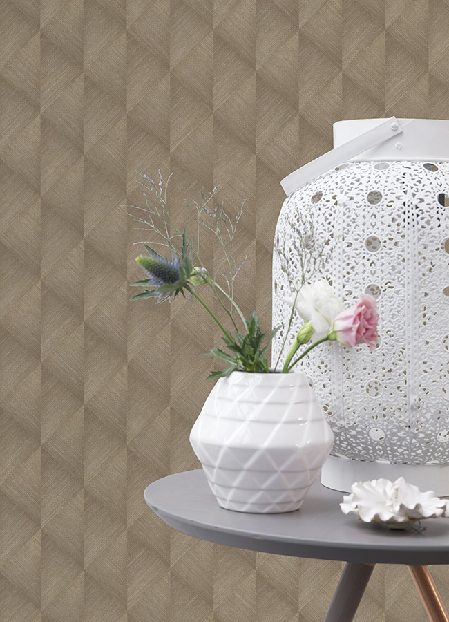 2980-687934 - Miro Brown Geo Wallpaper - by Advantage