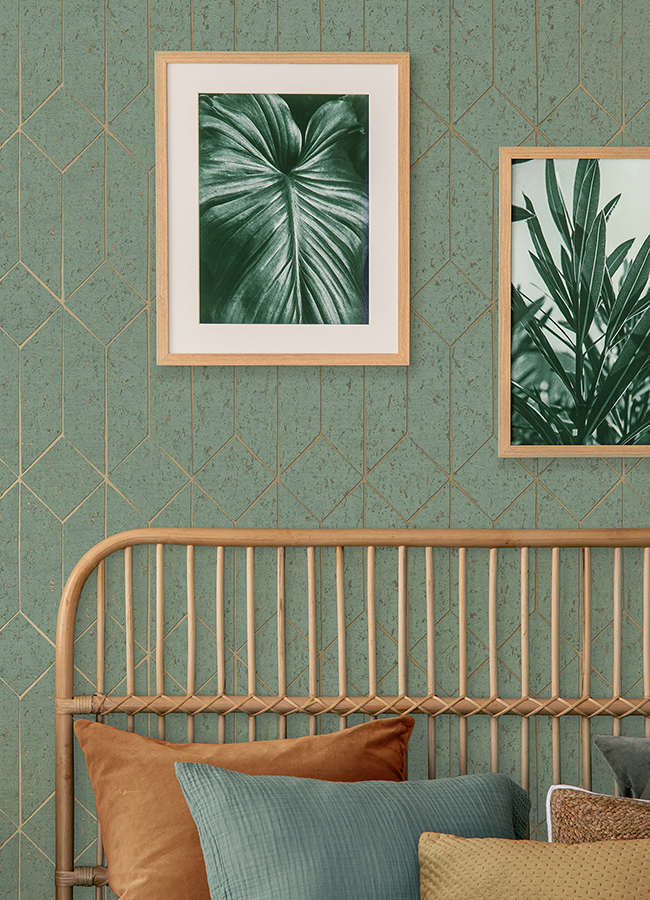 4125-26704 - Hayden Mint Concrete Trellis Wallpaper - by Advantage