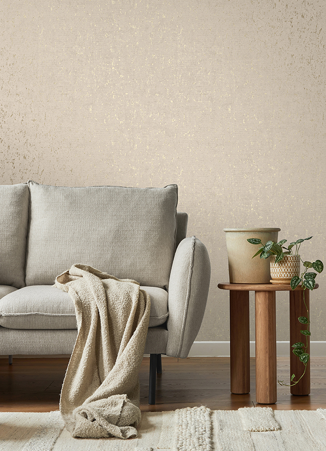 4125-26707 - Callie Bone Concrete Wallpaper - by Advantage