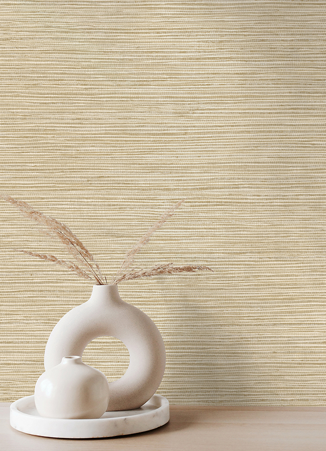 4125-26720 - Alton Wheat Faux Grasscloth Wallpaper - by Advantage
