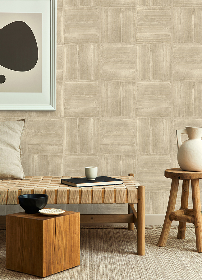 4125-26735 - Jasper Neutral Block Texture Wallpaper - by Advantage