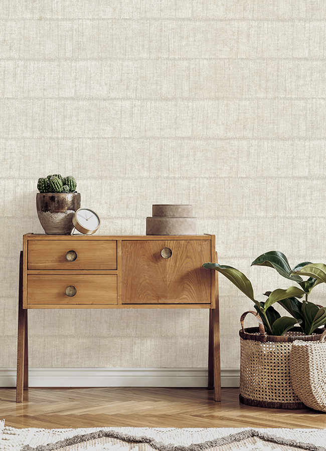 4125-26739 - Blake Bone Texture Stripe Wallpaper - by Advantage