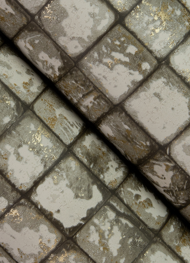 4125-26756 - Kingsley Grey Tiled Wallpaper - by Advantage