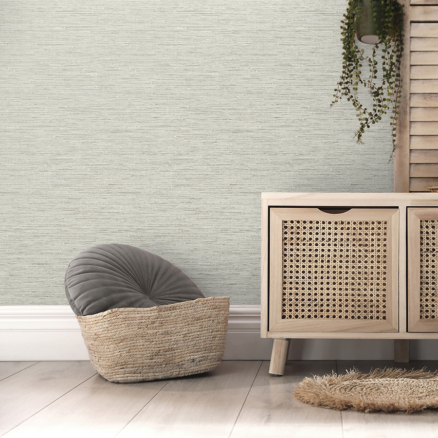 FD43158 - Mephi Natural Grasscloth Wallpaper - by Fine Decor