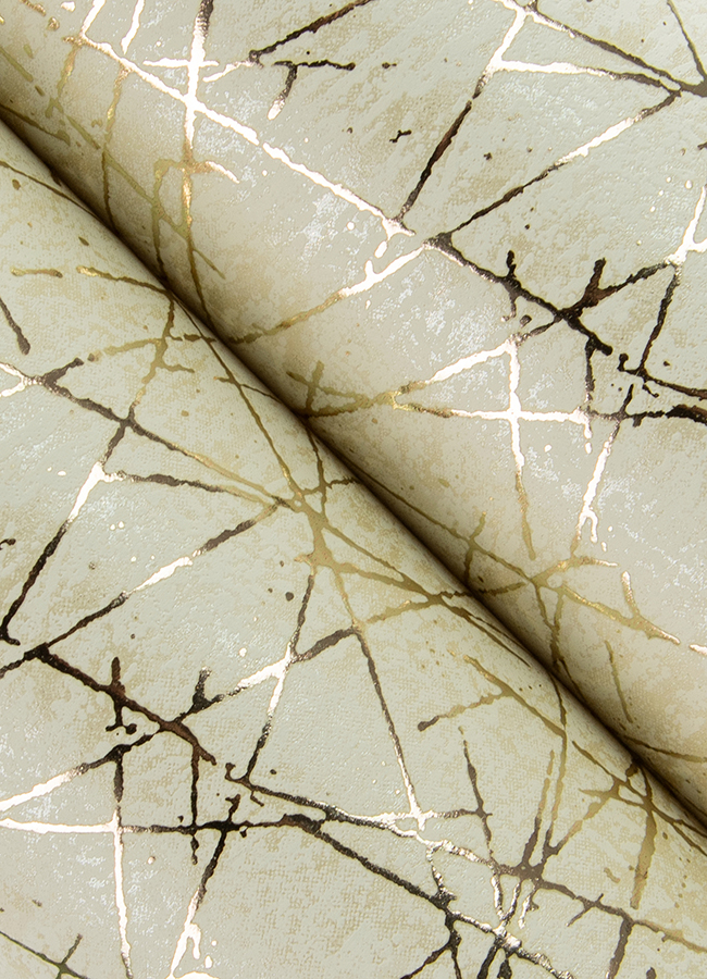 4105-86632 - Bulan Gold Abstract Lines Wallpaper - by A-Street Prints
