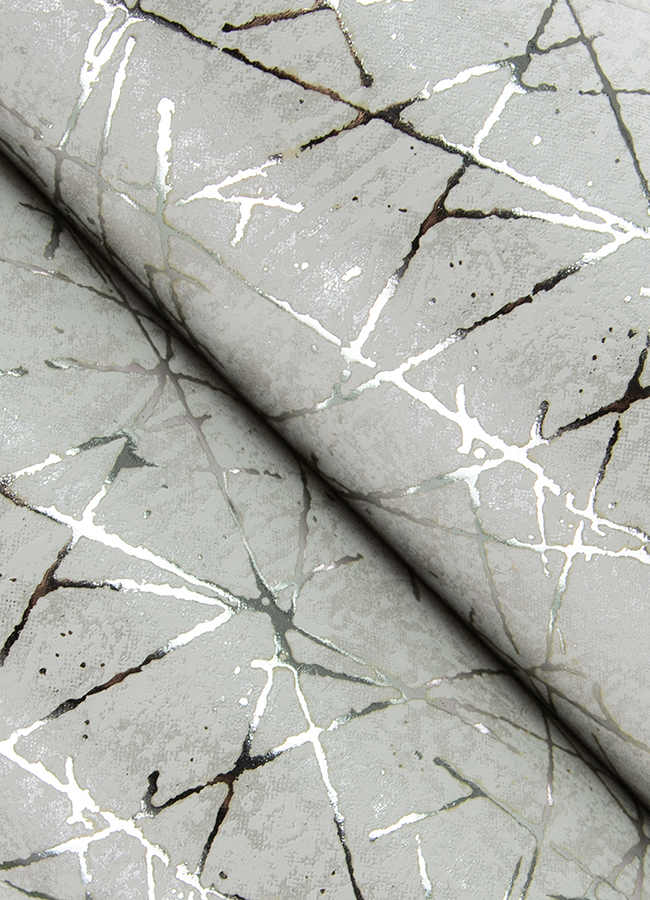 4105-86633 - Bulan Silver Abstract Lines Wallpaper - by A-Street Prints