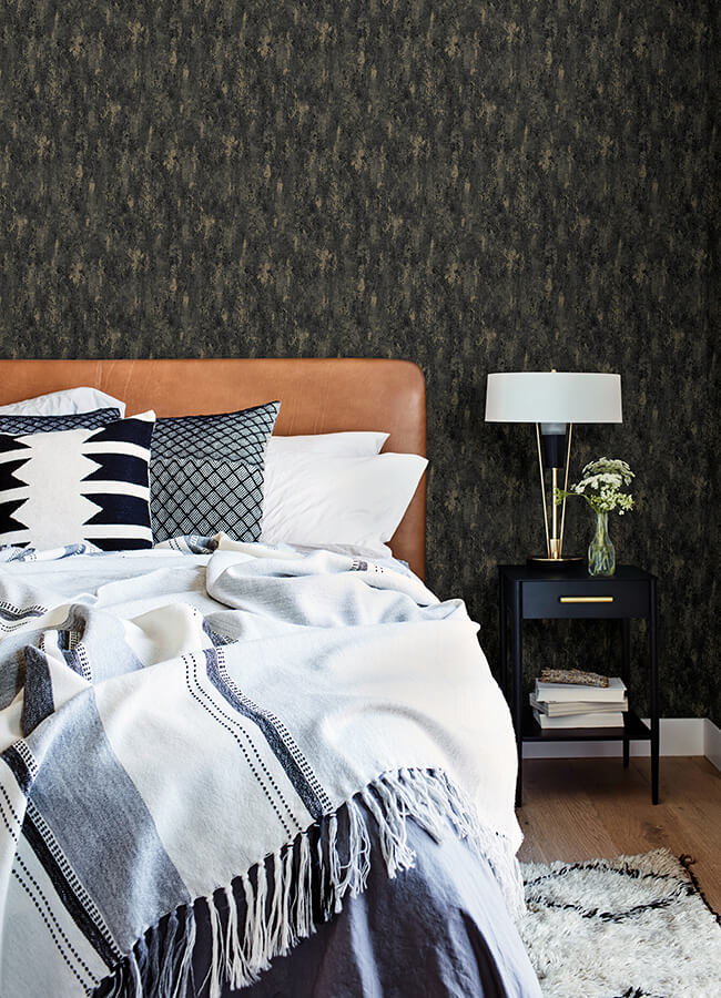 4105-86638 - Diorite Black Splatter Wallpaper - by A-Street Prints