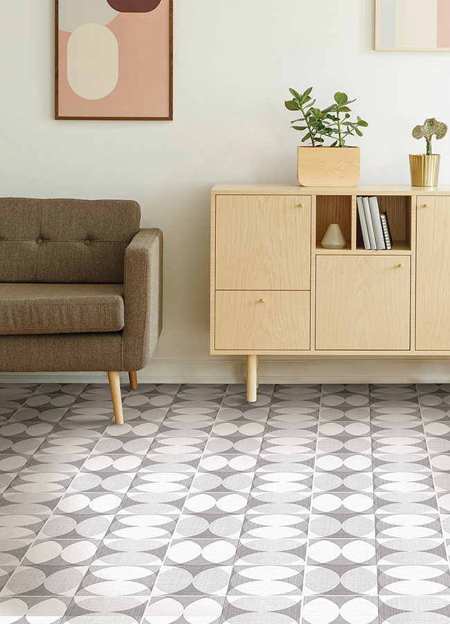 FP4666 - Grey Norma Peel and Stick Floor Tiles - by FloorPops