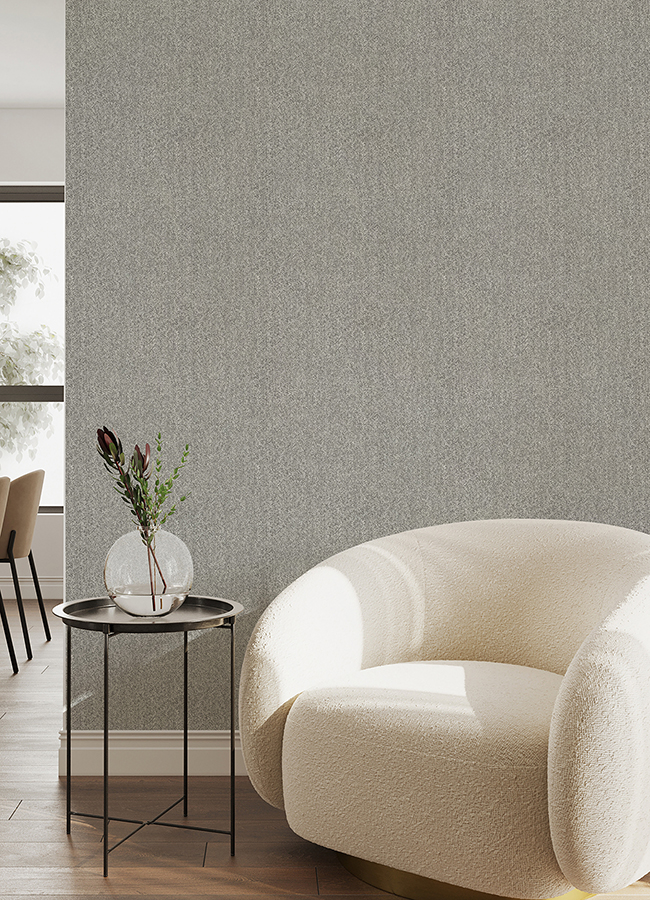 4046-26163 - Ashbee Dark Grey Tweed Wallpaper - by A-Street Prints