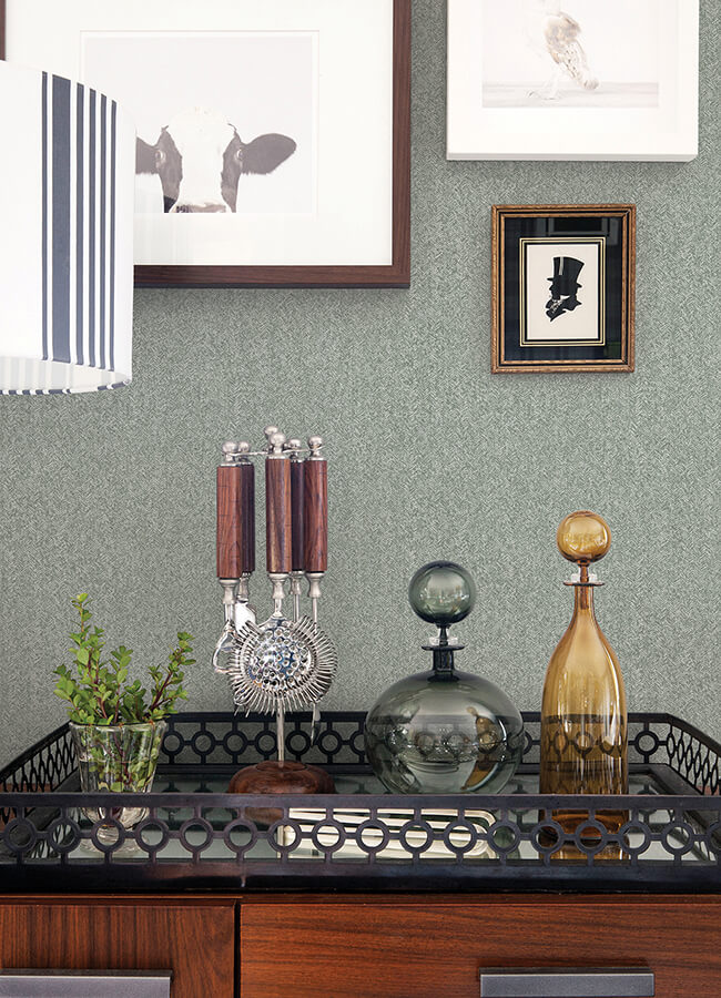 4046-26164 - Ashbee Green Tweed Wallpaper - by A-Street Prints