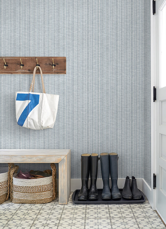 4074-26656 - Simon Blue Woven Texture Wallpaper - by A-Street Prints
