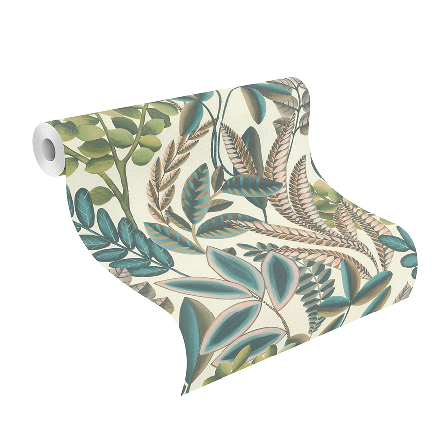 RH485523 - Liani Cream Painterly Botanical Wallpaper - by Rasch