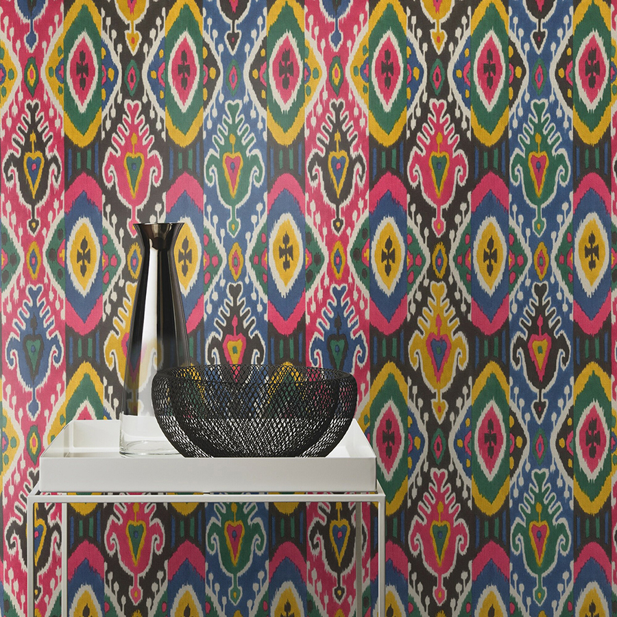 RH560565 - Villon Multicolor Ikat Wallpaper - by Rasch