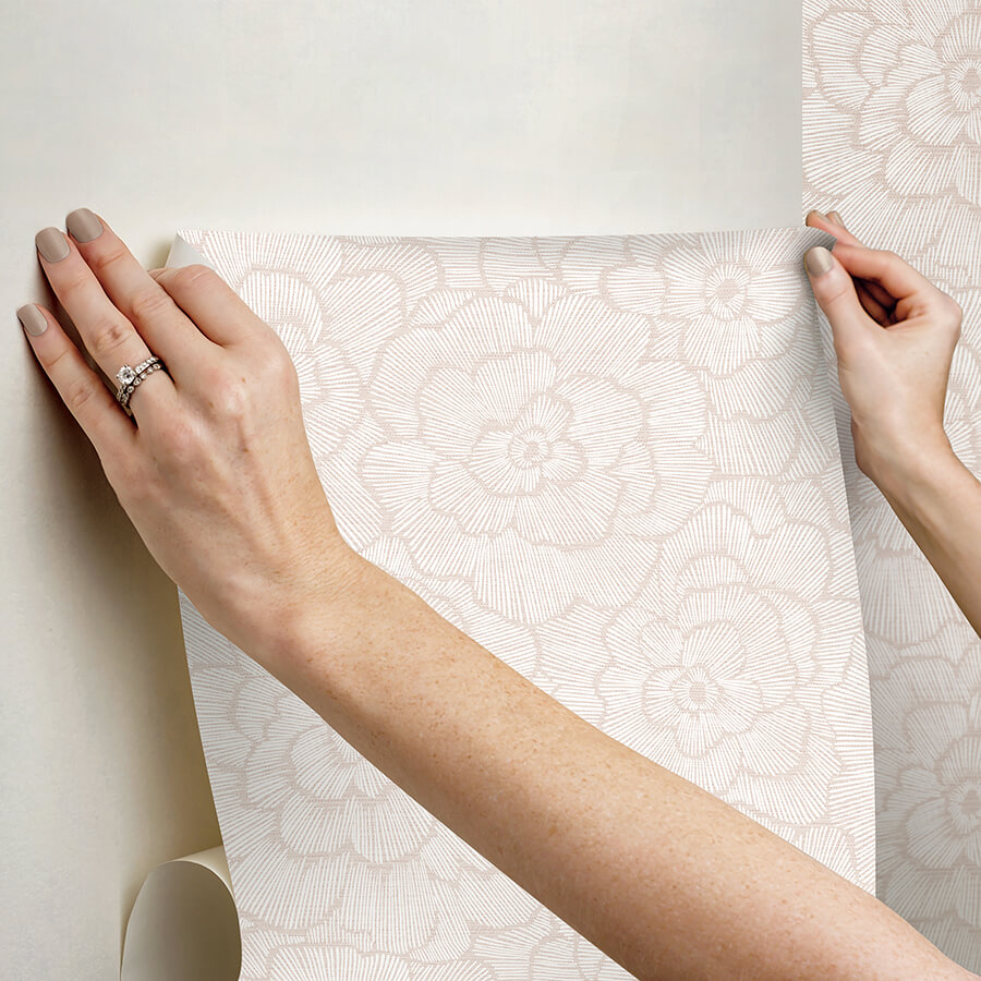 NUS4977 - Pink Saraya Peel and Stick Wallpaper - by NuWallpaper