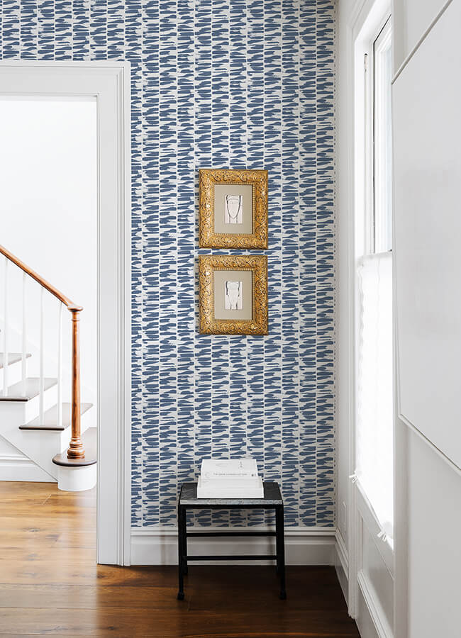 4120-26843 - Myrtle Indigo Abstract Stripe Wallpaper - by A-Street Prints