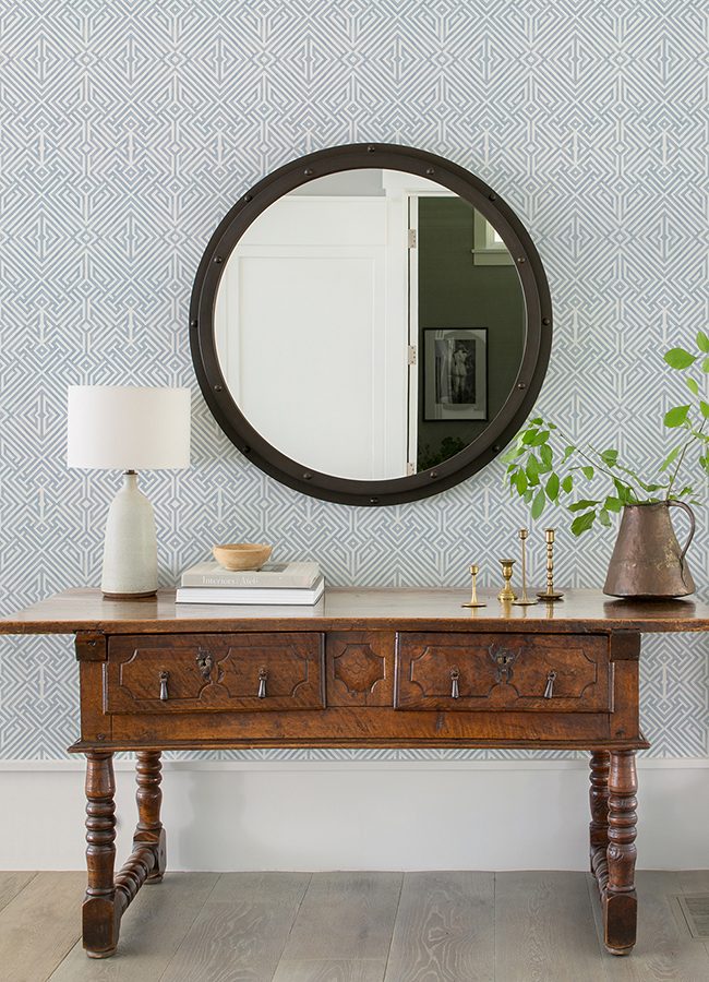 4120-26847 - Lyon Blue Geometric Key Wallpaper - by A-Street Prints