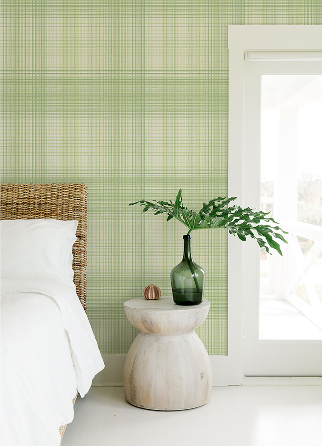 4071-71042 - Madras Green Plaid Wallpaper - by Chesapeake